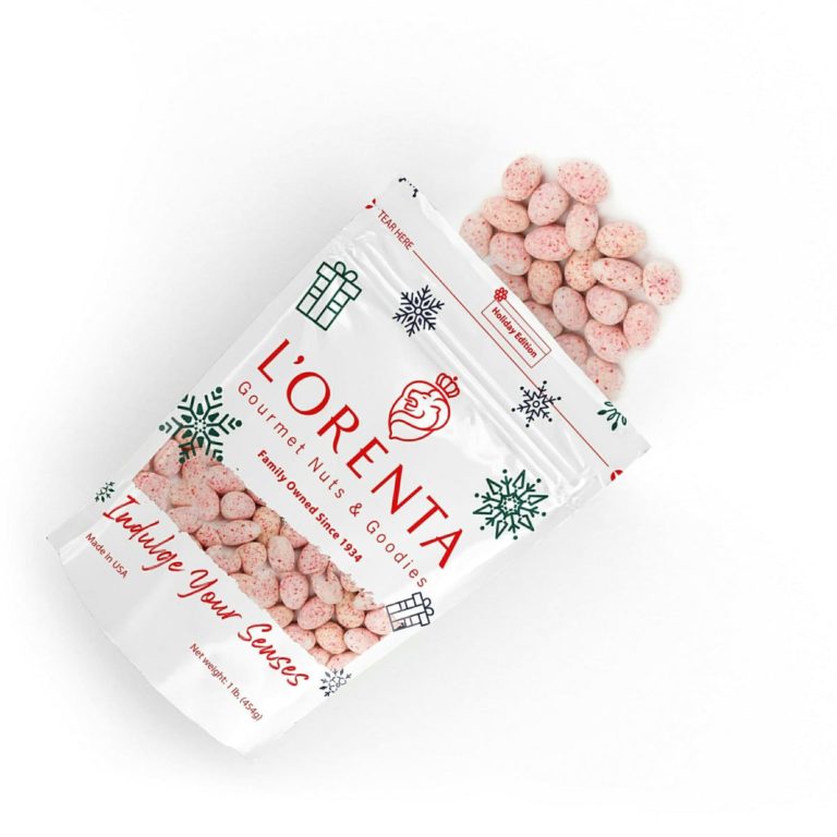 Candy Cane Almonds - Limited Edition Candy | LorentaNuts.com