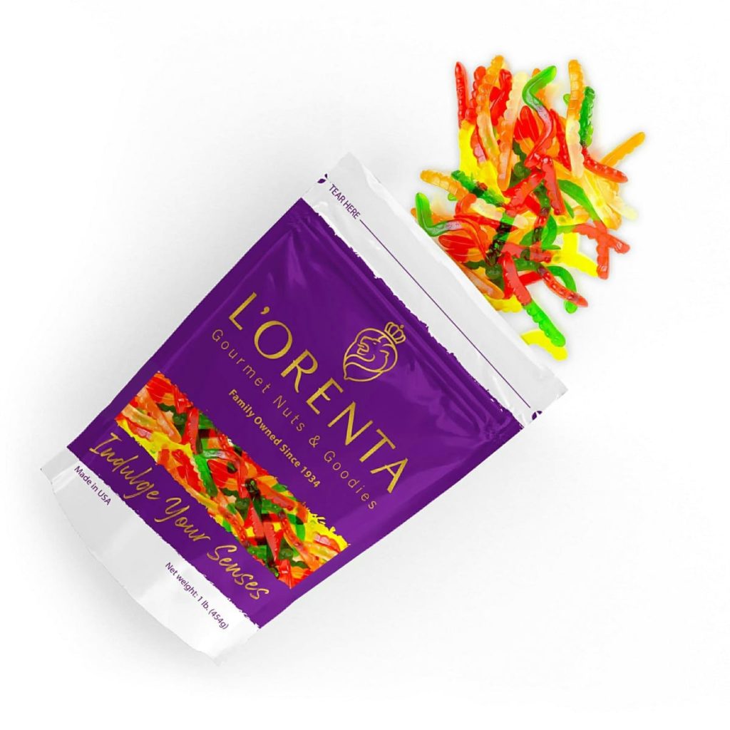 Gummy Worms Mini Assorted Fruit | LorentaNuts.com