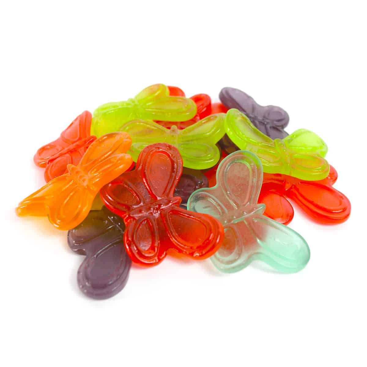 Gummy Butterflies Assorted Flavors Large | LorentaNuts.com