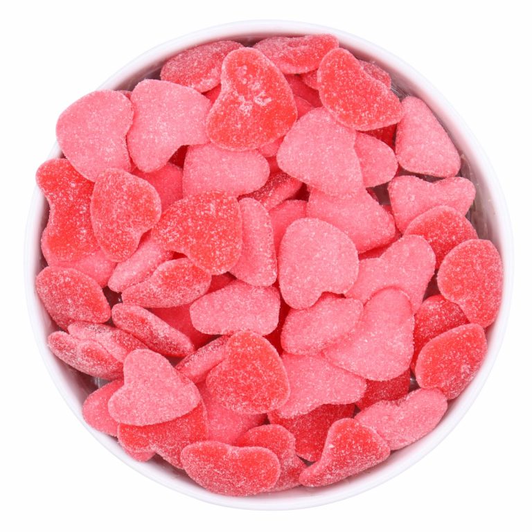 Gummy Candy Sanded Hearts Fresh by the Pound | LorentaNuts.com