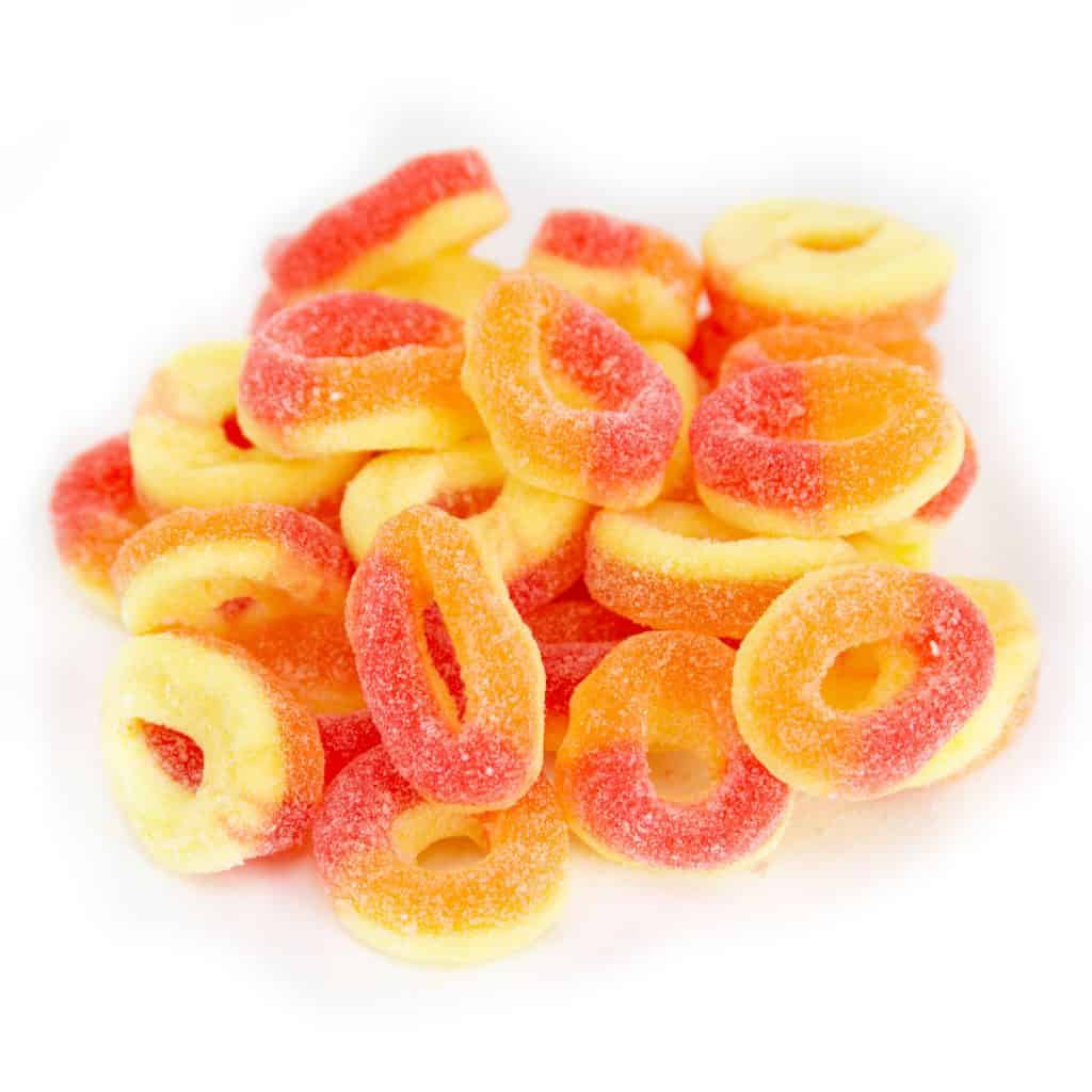 Gummy Peach Rings | LorentaNuts.com