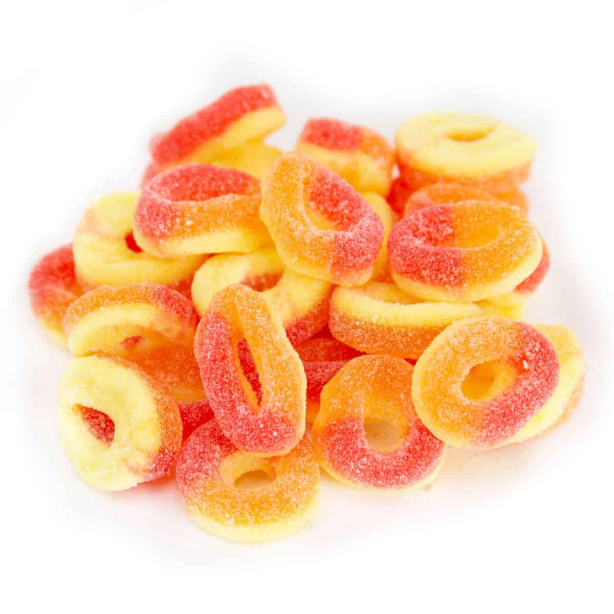Gummy Peach Rings | LorentaNuts.com