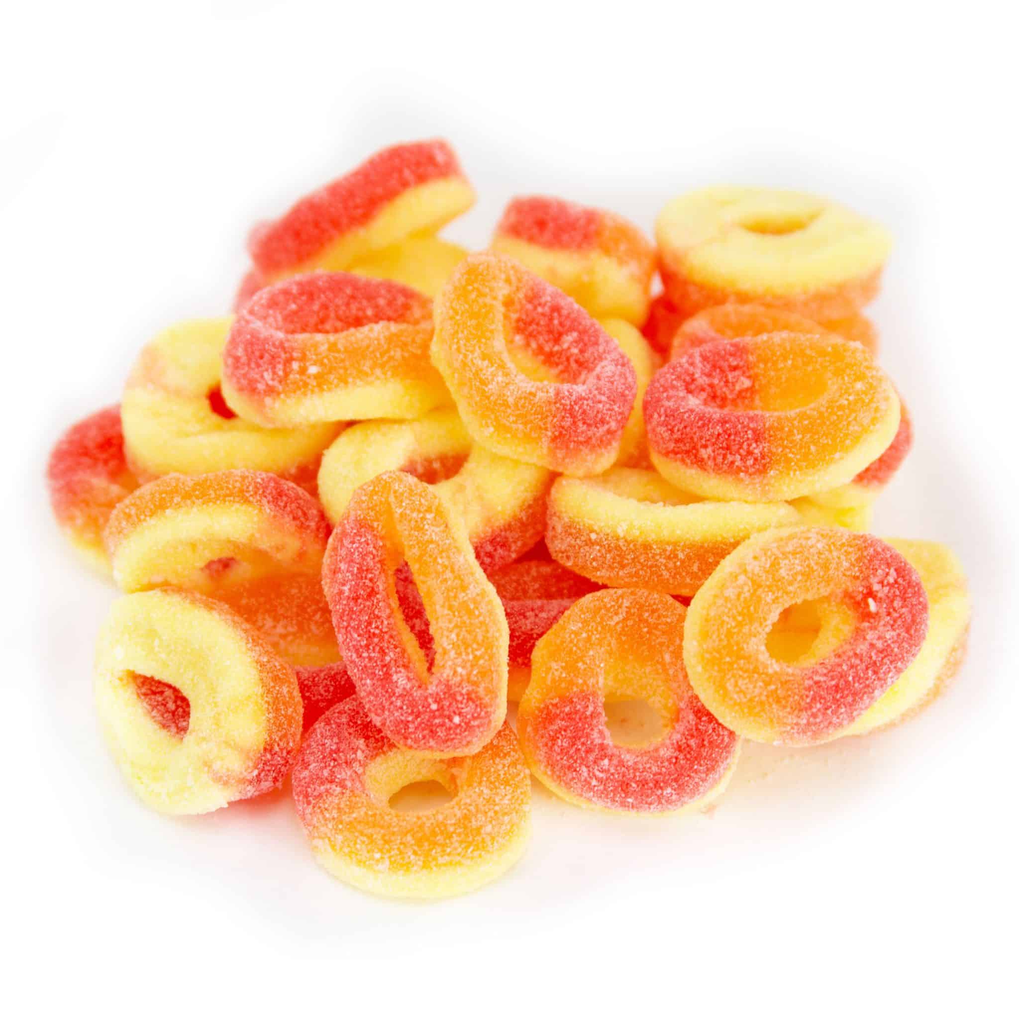 Gummy Peach Rings | LorentaNuts.com