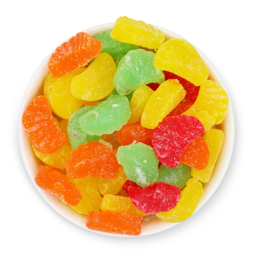 Assorted Fruit Slices Round Tin | LorentaNuts.com