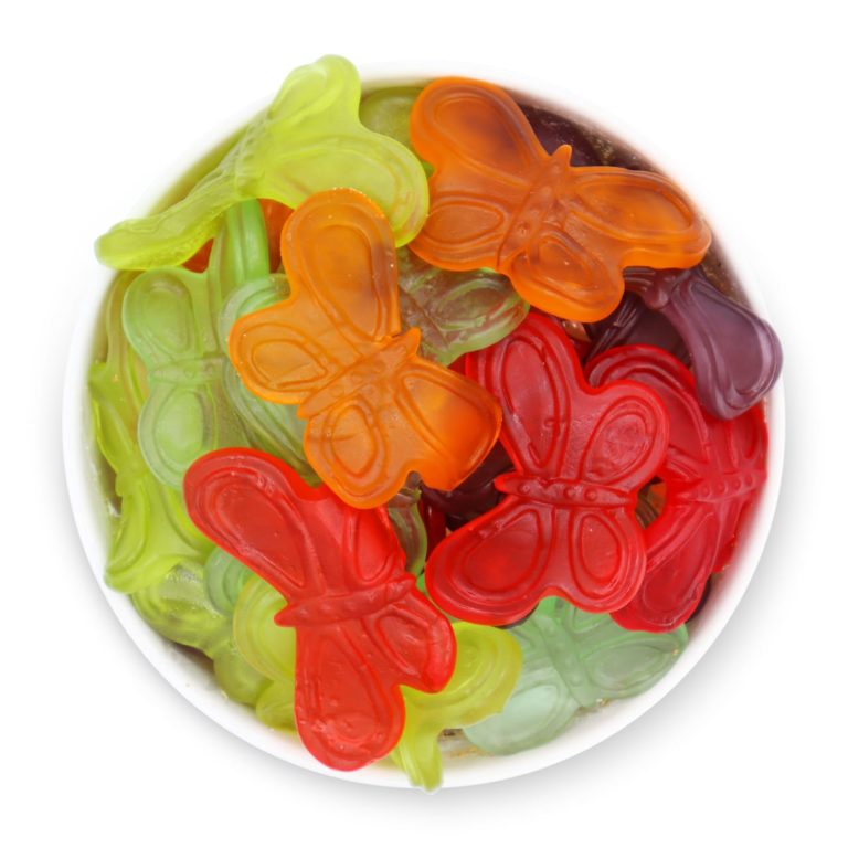 Gummy Butterflies Assorted Flavors Large | LorentaNuts.com