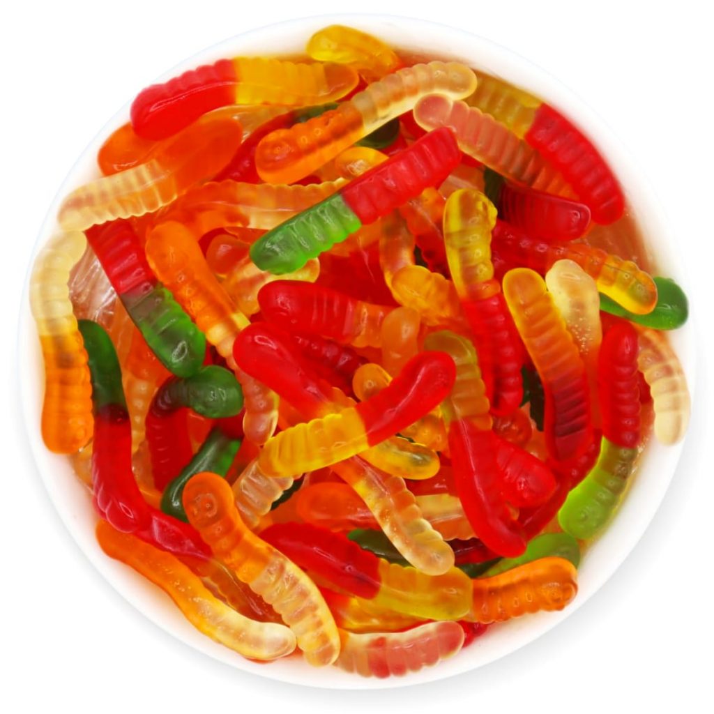 Gummy Worms Mini Assorted Fruit | LorentaNuts.com