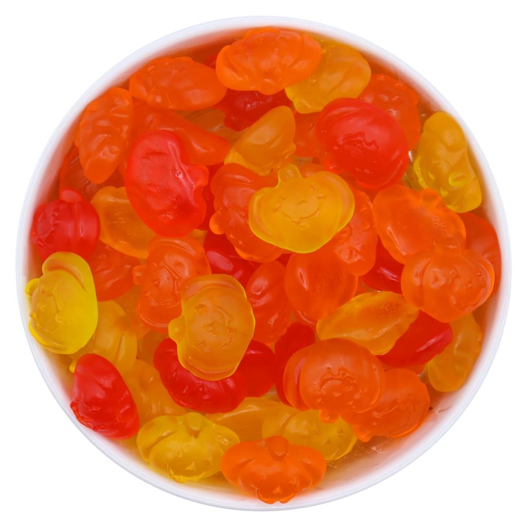 Gummy Pumpkin made fresh by the pound| LorentaNuts.com