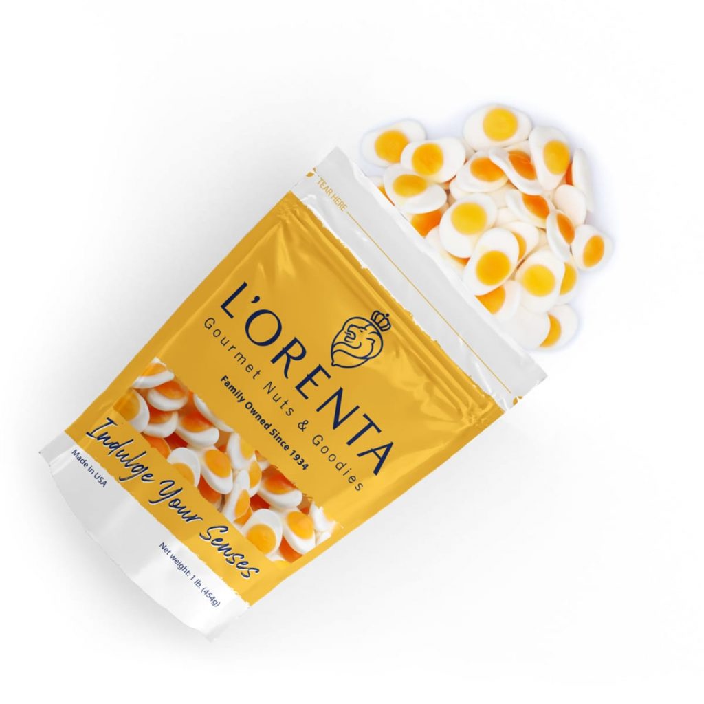 Gummy mini fried eggs | LorentaNuts.com