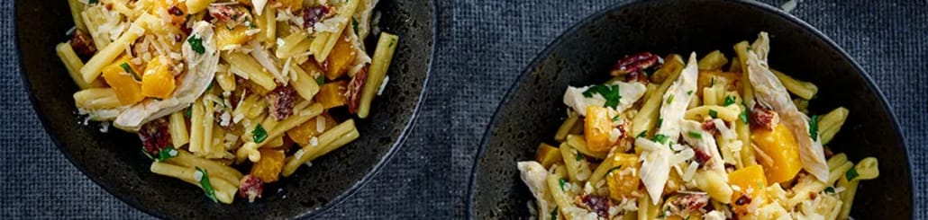 Creamy Chicken Squash & Pecan Pasta Recipe | L'Orenta Nuts