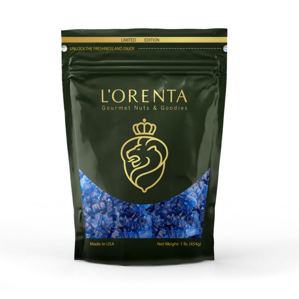 Blue Raspberry Gummy Bears by the pound or in bulk| LorentaNuts.com