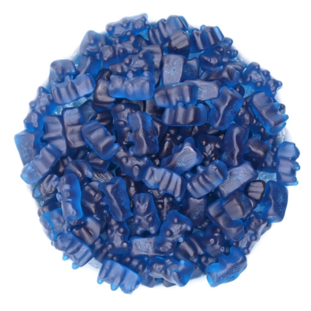 Blue Raspberry Gummy Bears by the pound or in bulk| LorentaNuts.com