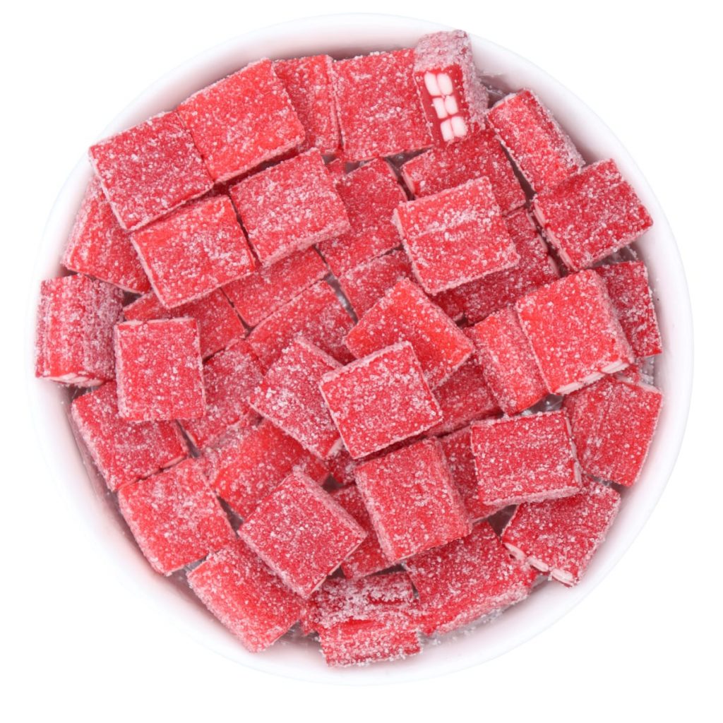 Sour Strawberry Bricks | Nostalgic Candy | LorentaNuts.com
