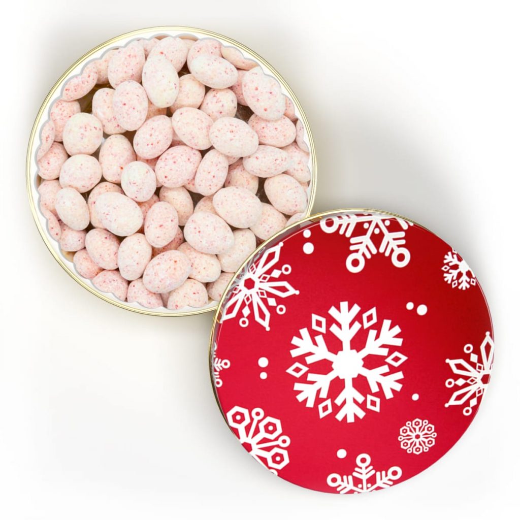 Candy Cane Round Tin | LorentaNuts.com