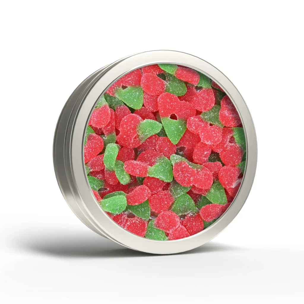 Sour Twin Cherries Round Tin | LorentaNuts.com