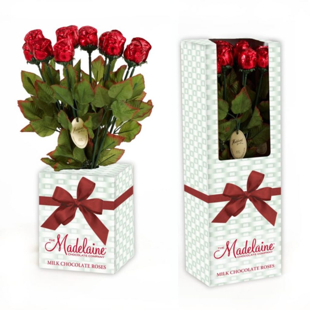 One Dozen Chocolate Roses in Display Box | LorentaNuts.com