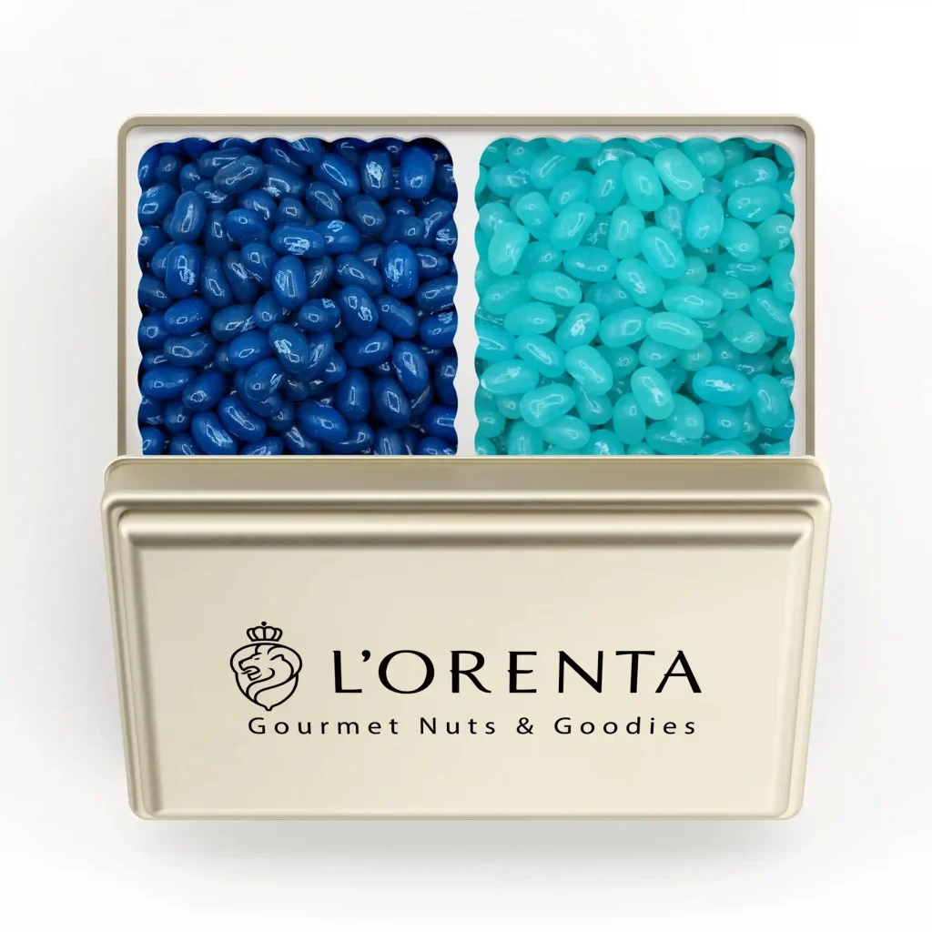 Jelly Belly Blueberry / Berry Blue Gold Tin | LorentaNuts.com